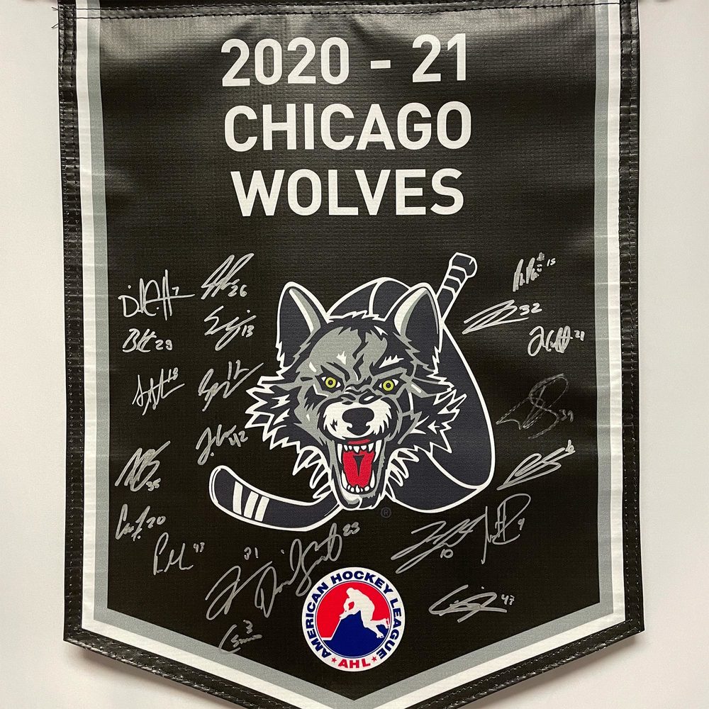 AHL Authentic - 2020-21 Chicago Wolves Team-Signed Banner