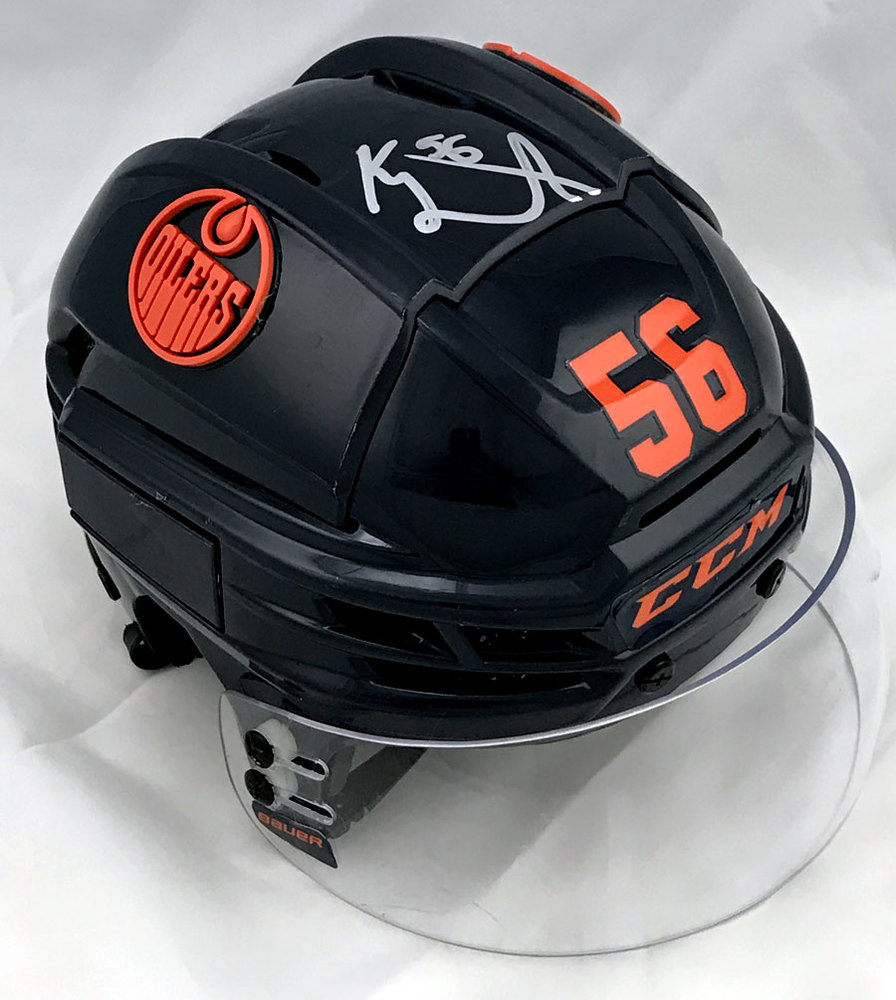 Kailer Yamamoto #56 - 2021-22 Edmonton Oilers Game-Worn CCM Helmet ...
