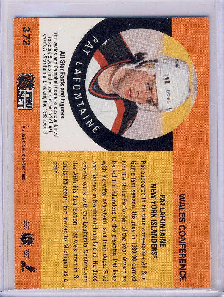 1990 Pro Set #372 Pat Lafontaine NHL All-Star Autographed Hockey Card *Buffalo Sabres* - NHL ...