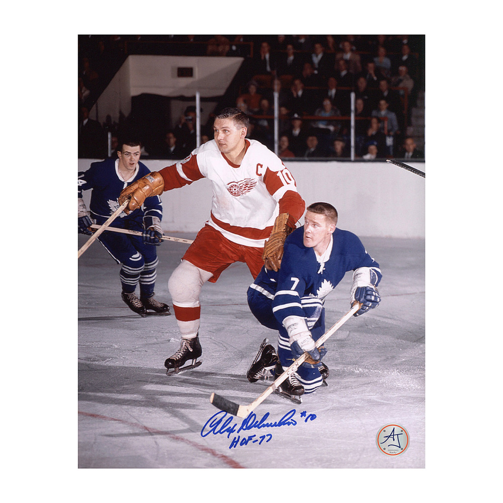 Alex Delvecchio Autographed Detroit Red Wings Captain 8x10 Photo - NHL ...