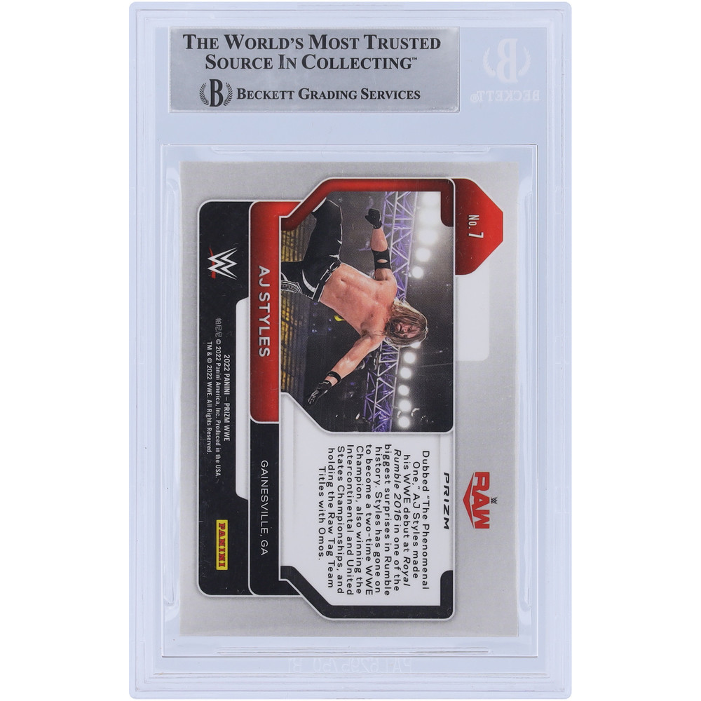 AJ Styles WWE Autographed 2022 Panini Prizm Hyper #7 BAS Authenticated ...
