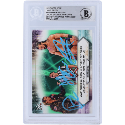 Drew McIntyre, Dolph Ziggler, and John Cone WWE Autographed 2021 Topps ...