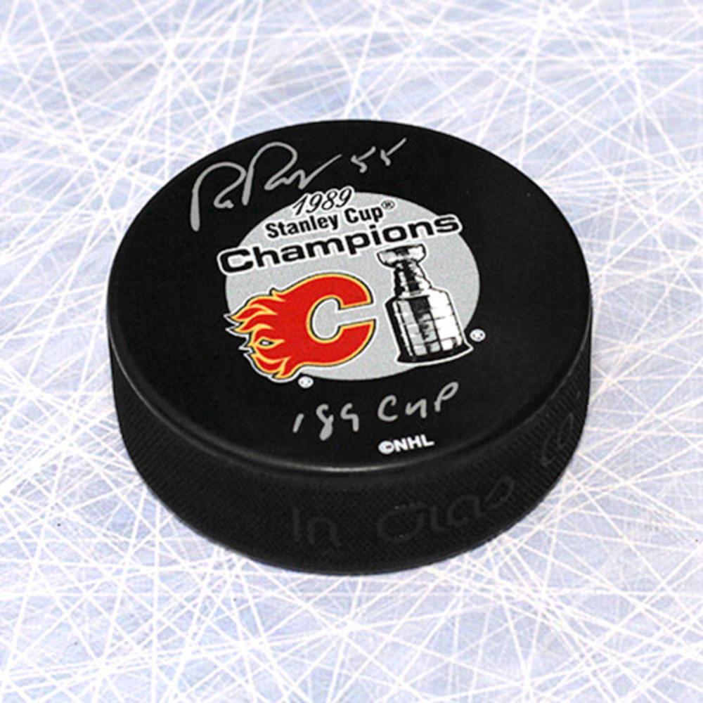 Rob Ramage Calgary Flames Autographed 1989 Stanley Cup Puck - NHL Auctions
