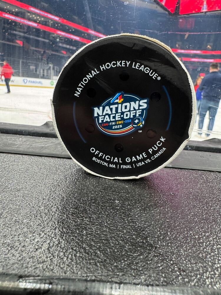 Sam Bennett Team Canada Game-Used Goal Puck from the 2025 4 Nations ...