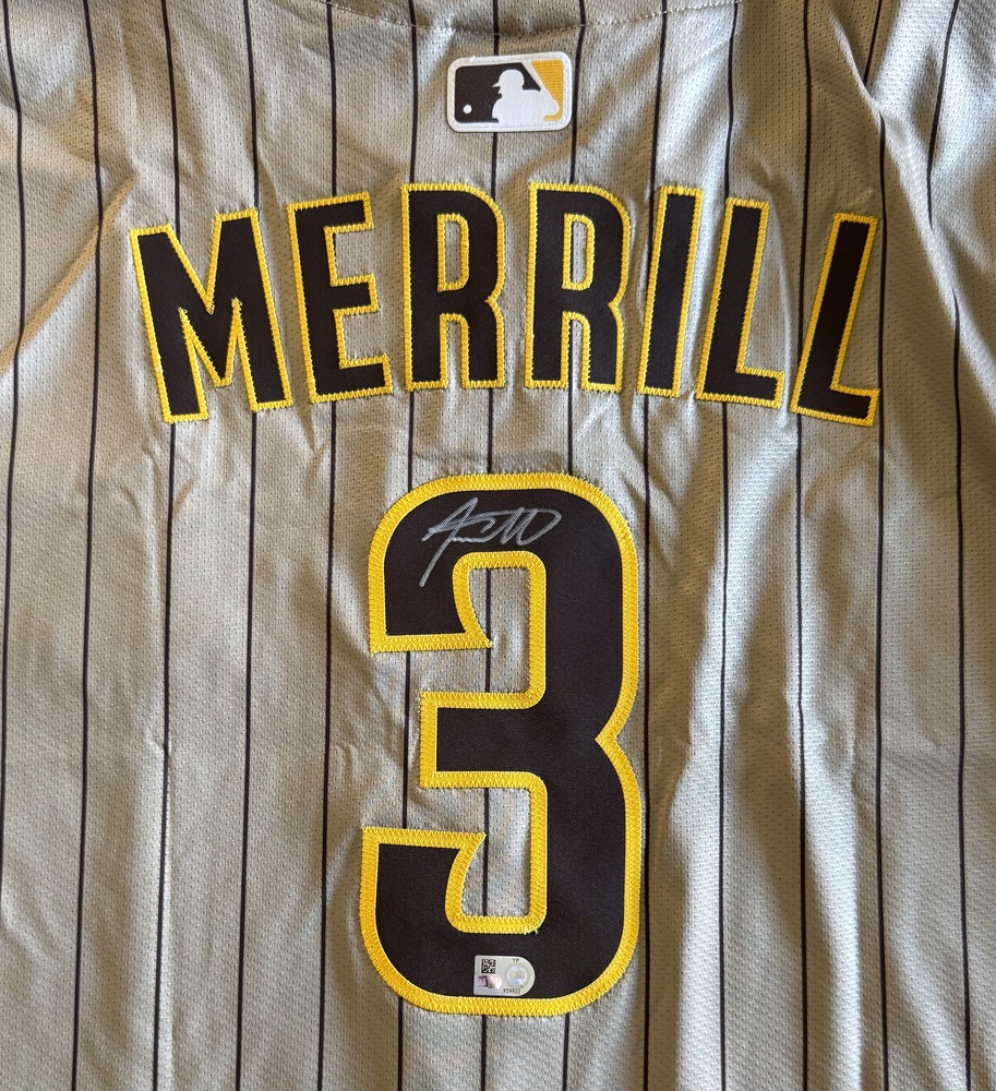 Jackson Merrill Autographed Alternate San Diego Padres Authentic Jersey ...