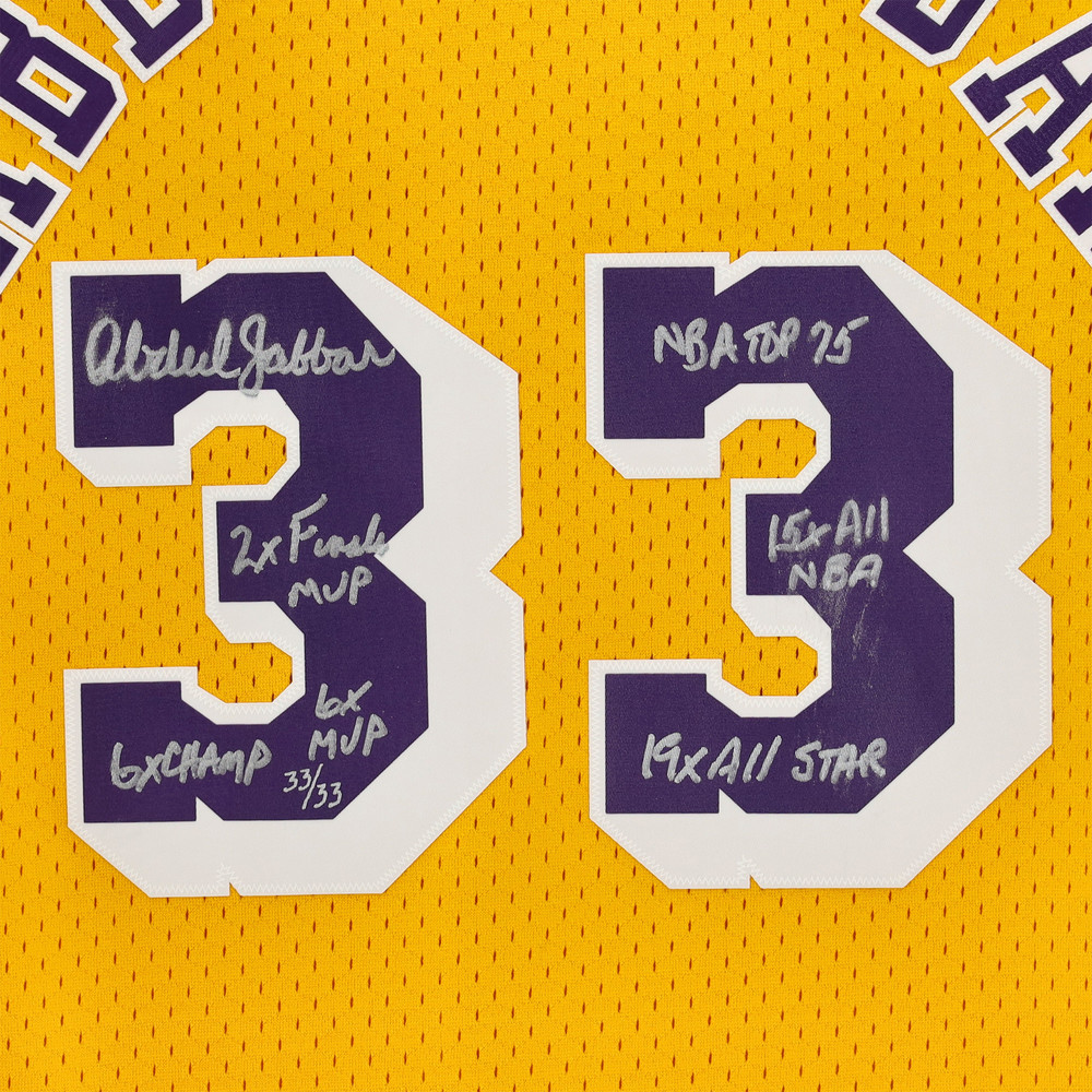 Kareem Abdul-Jabbar Los Angeles Lakers Autographed & Inscribed Mitchell ...