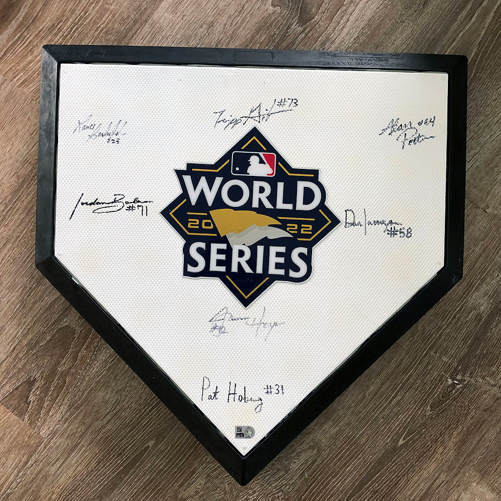 UMPS CARE AUCTION: 2022 World Series Crew-Signed Home Plate | MLB Auctions