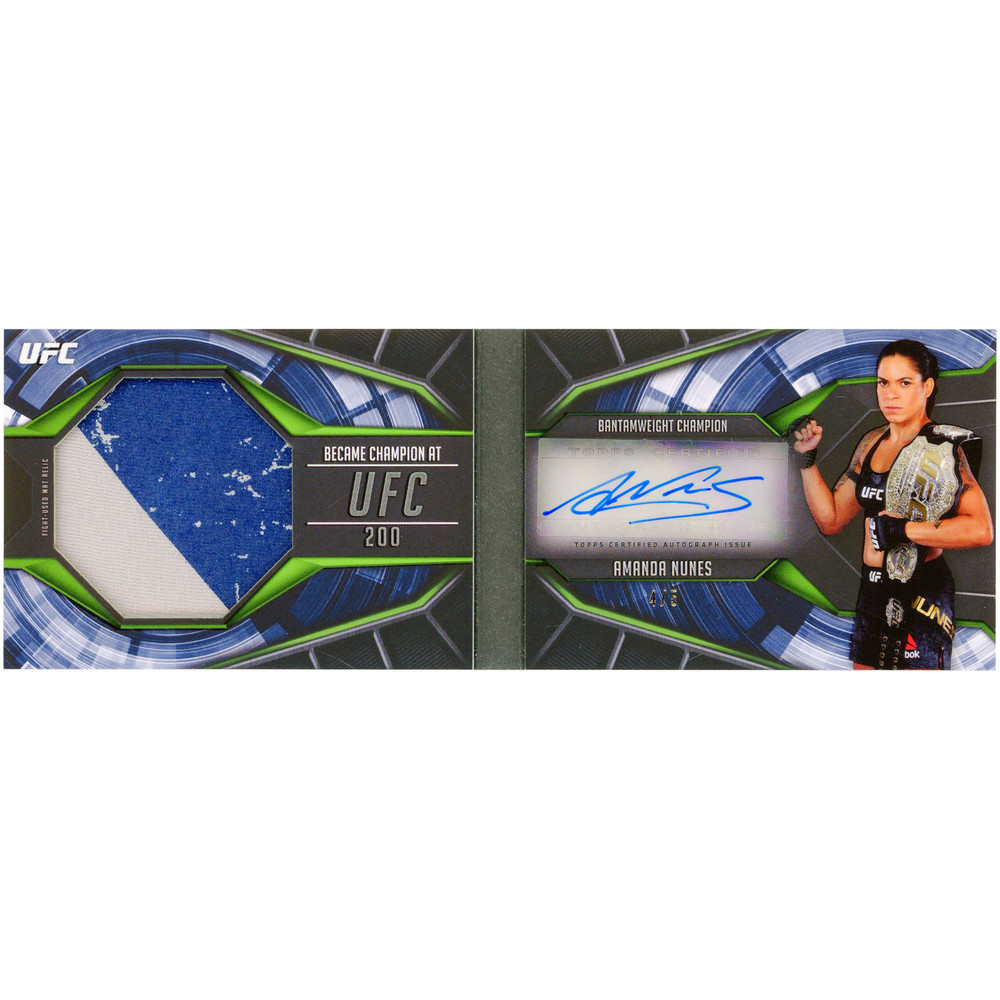 Amanda Nunes UFC Autographed 2019 Topps Jumbo Relic #CAR-AN Card - #4/5 ...