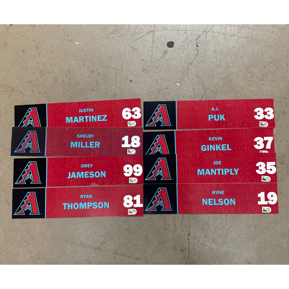 2025 Spring Training Bullpen Team Issued Locker Nameplates - Ginkel ...