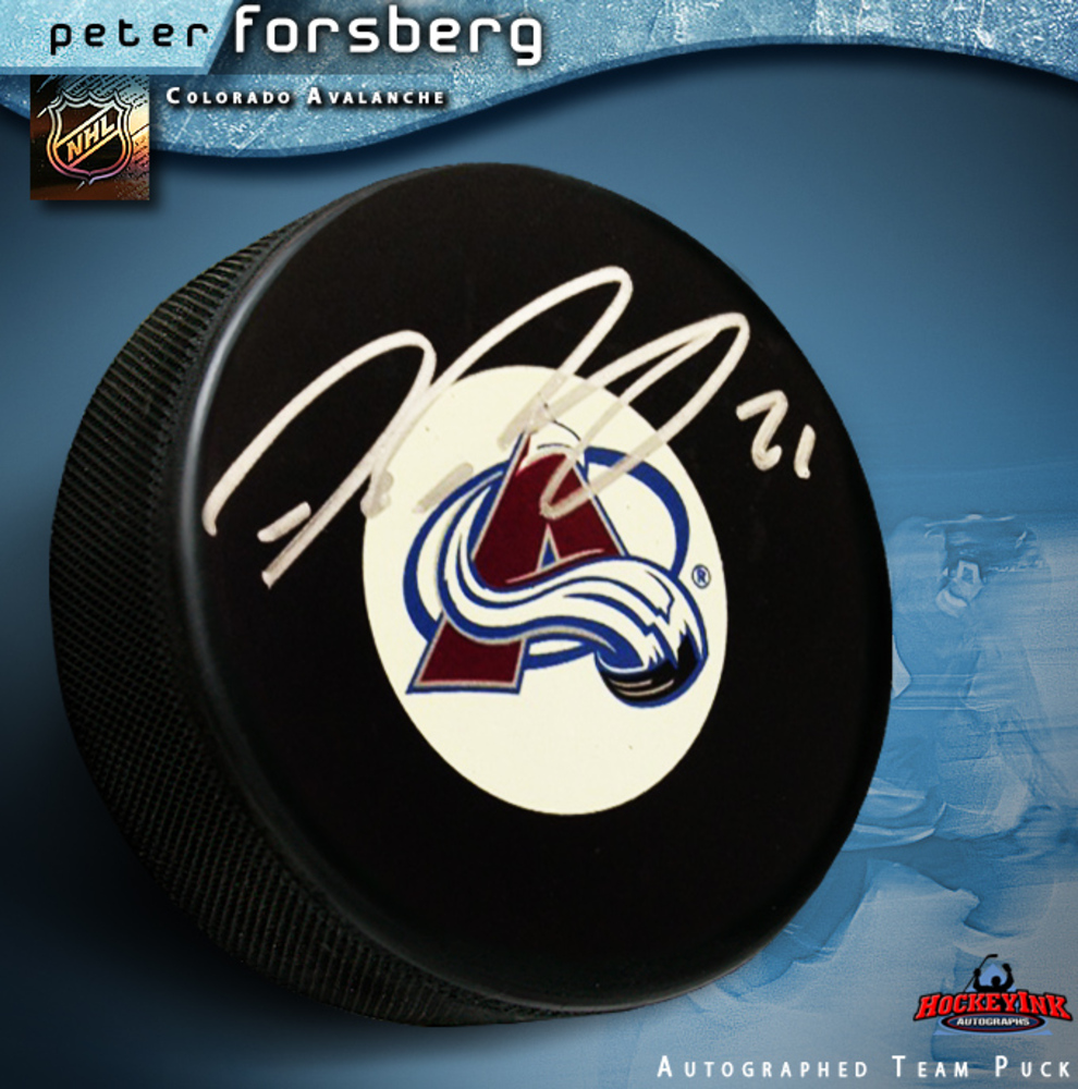 PETER FORSBERG Signed Colorado Avalanche Puck - NHL Auctions