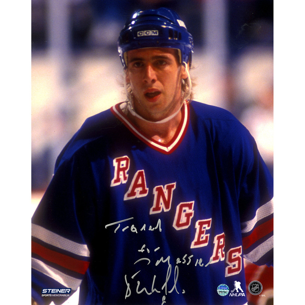 Bernie Nicholls Signed NY Rangers 8x10 Photo w/ "Traded For Messier ...