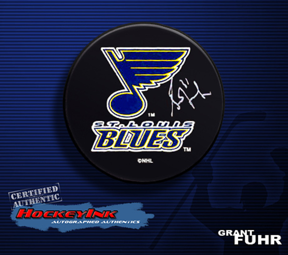 GRANT FUHR Signed St. Louis Blues Puck - NHL Auctions