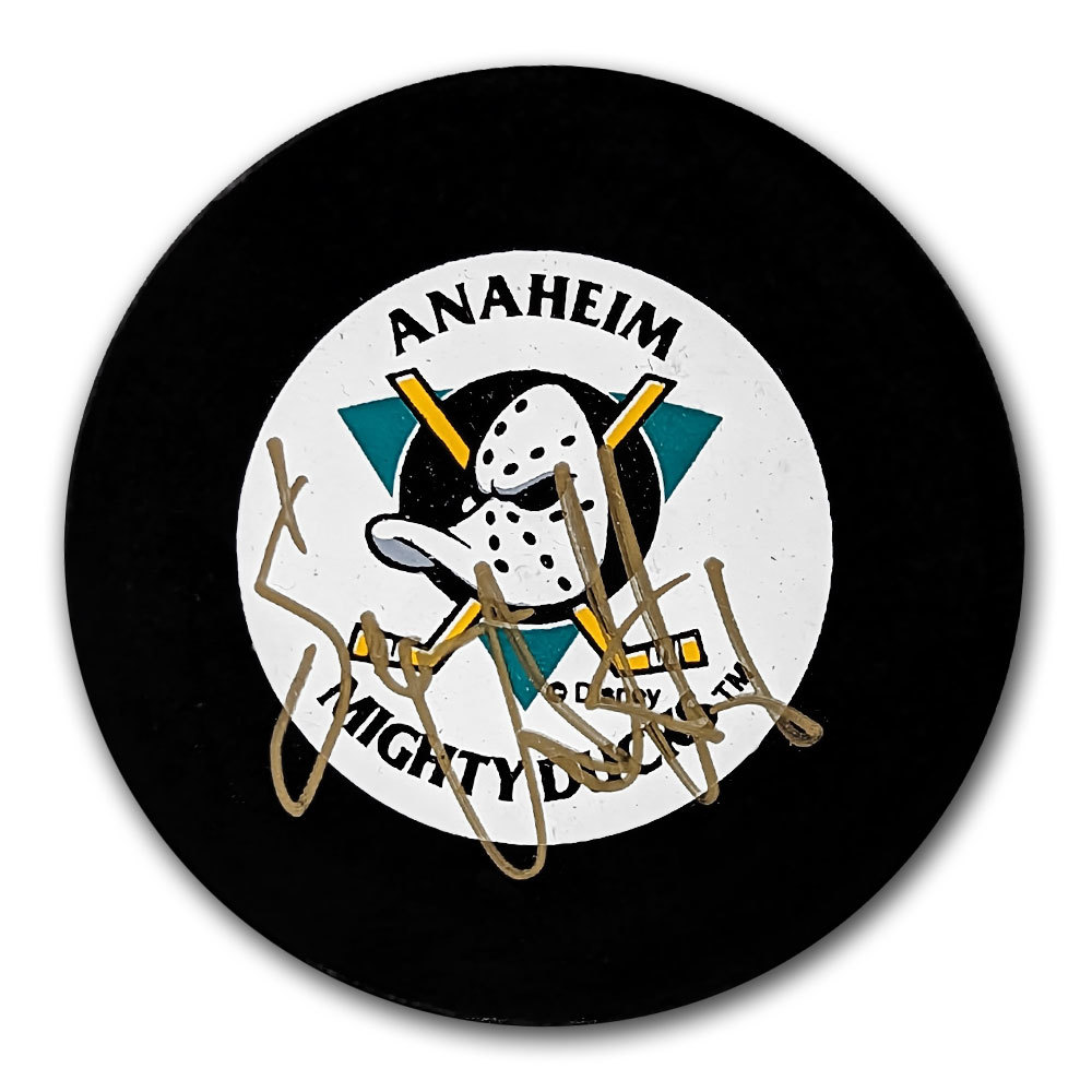 Sean Hill Anaheim Mighty Ducks Autographed Puck - NHL Auctions