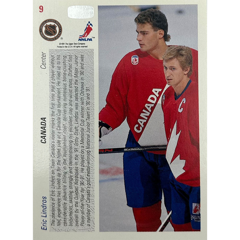 Eric Lindros Autographed 1991-92 Upper Deck Hockey Card - NHL Auctions