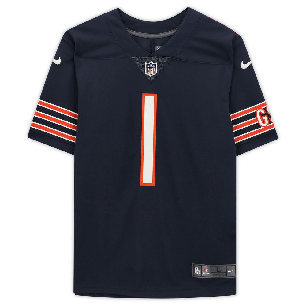 Justin Fields Chicago Bears Autographed & Inscribed Nike #1 Limited ...