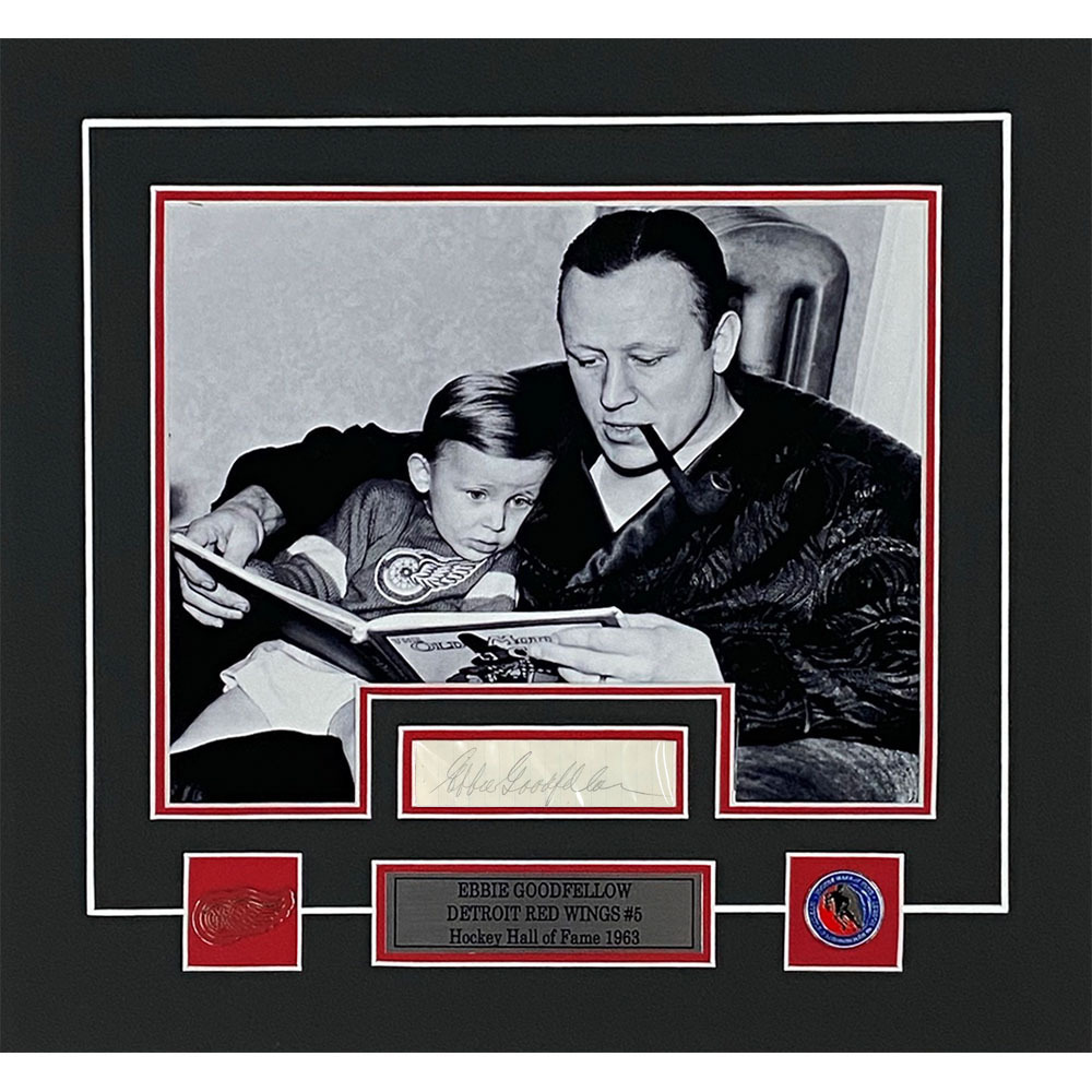 Ebbie Goodfellow Autographed Detroit Red Wings Matted Display - HOF ...