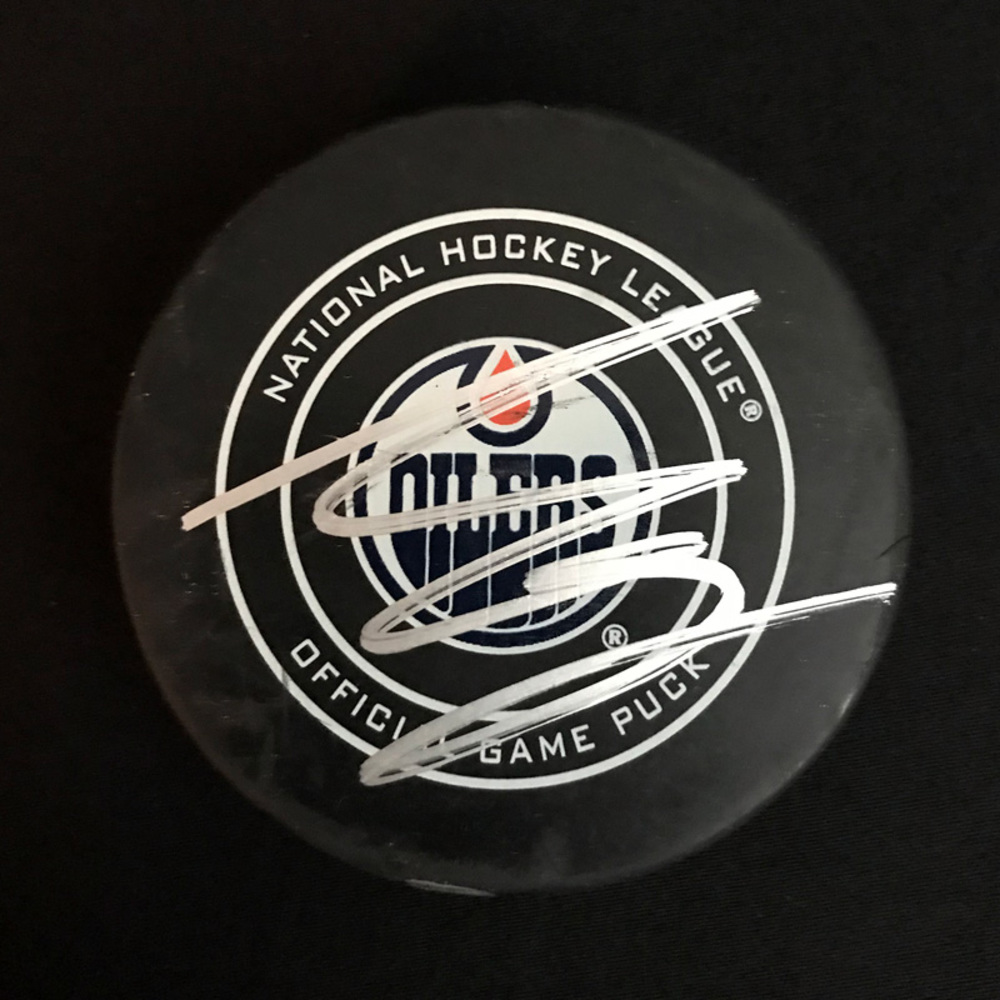 Ty Rattie #8 - Autographed Edmonton Oilers Goal Puck From March 25 ...