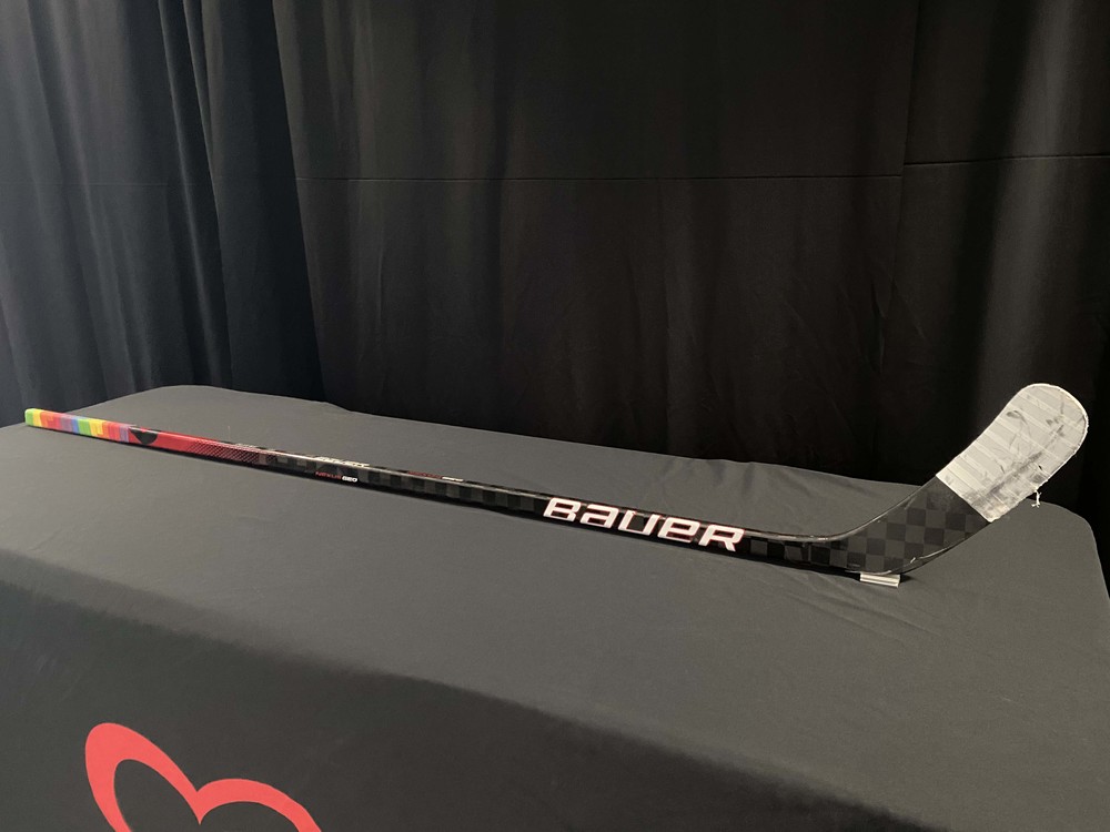 Haydn Fleury #4 warm-up used, Pride Taped stick - NHL Auctions
