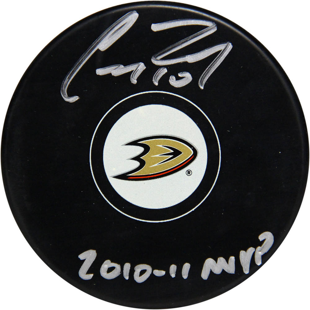 Corey Perry Signed Anaheim Ducks Logo Puck w/ "2010-11 MVP" Insc. - NHL ...