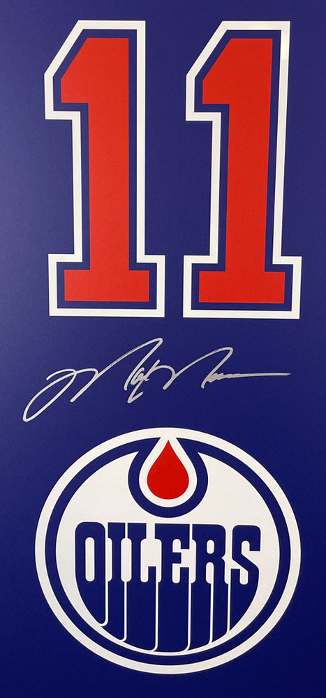 Mark Messier #11 - Autographed Edmonton Oilers 15"x48" Jersey ...