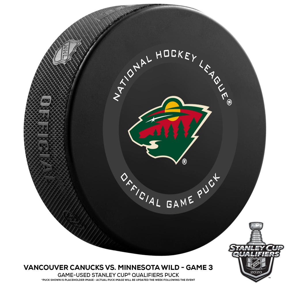 Vancouver Canucks vs. Minnesota Wild Game-Used Puck from Game 3 of the ...