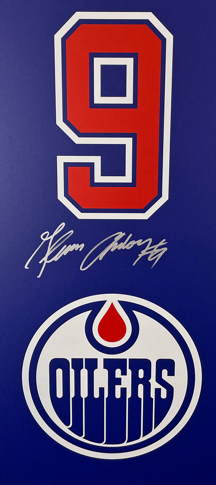 Glenn Anderson #9 - Autographed Edmonton Oilers 15"x48" Jersey ...