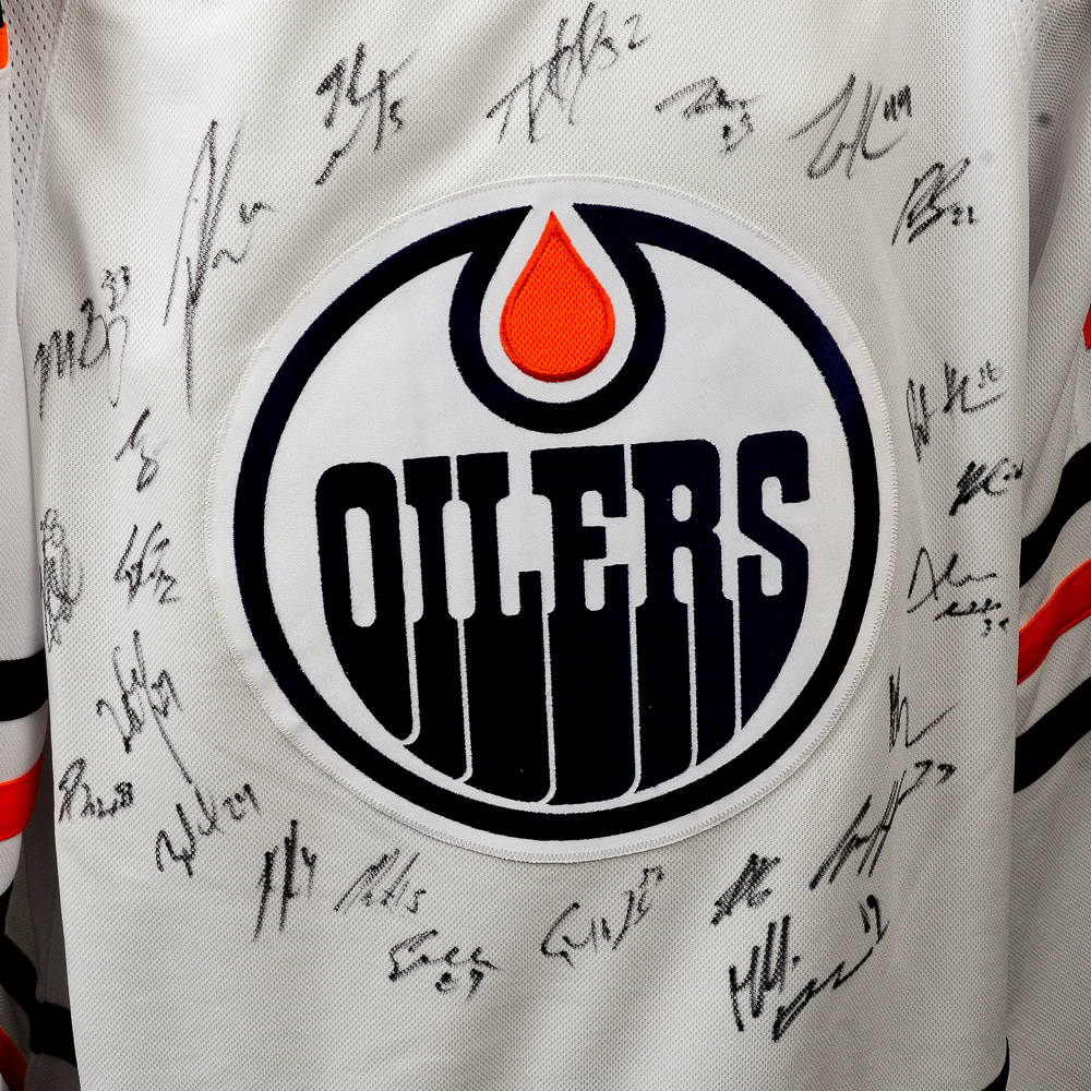 2018-19 Edmonton Oilers Team-Signed White Oilers Adidas Pro Authentic ...