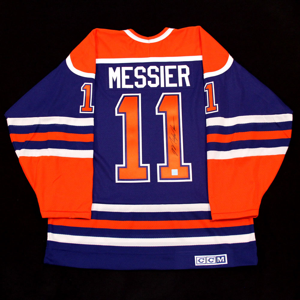Mark Messier #11 - Autographed Edmonton Oilers Vintage Royal Blue CCM ...