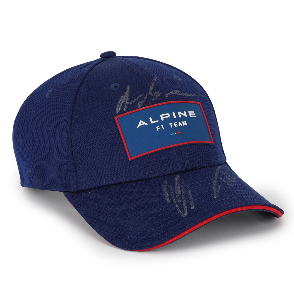 Fernando Alonso, Esteban Ocon & Otmar Szafnauer Signed Alpine Cap | F1 ...