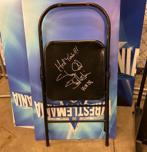 Stone Cold Steve Austin SIGNED and USED Chair (WrestleMania 38 4/2/2022 ...