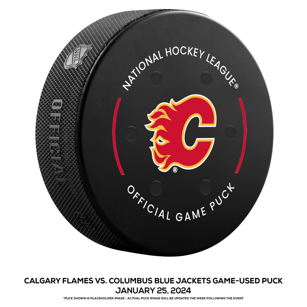 Calgary Flames Game-Used Puck vs. Columbus Blue Jackets on January 25 ...
