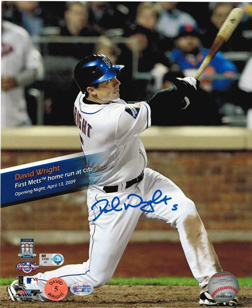 David Wright "1st Mets Home Run at CitiField Banner" Autographed 16x20 ...
