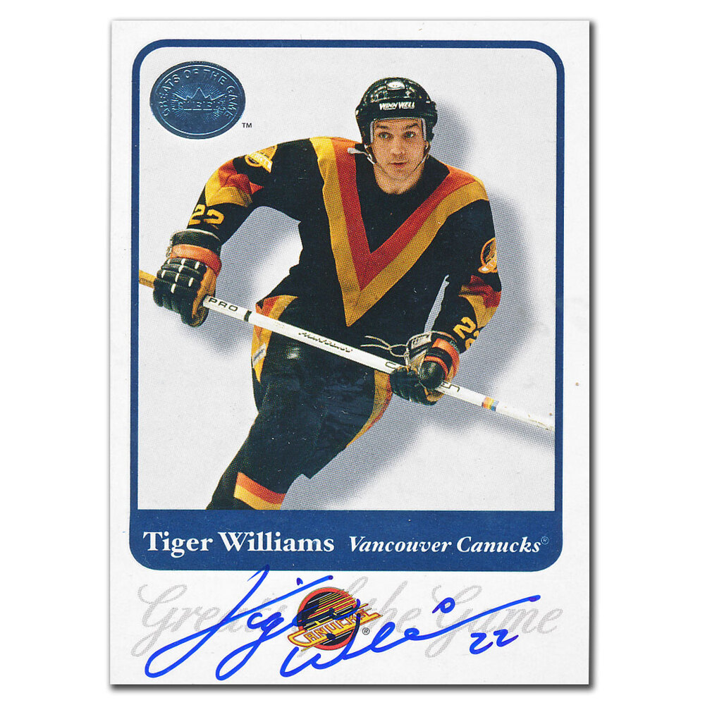 2001-02 Fleer Greats of the Game Tiger Williams Autographed Card #39 ...