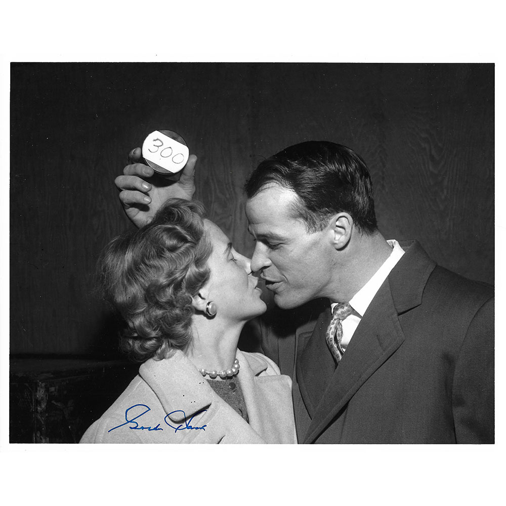 Gordie Howe Autographed 300th Goal Puck 8X10 Photo w/Colleen Howe - NHL ...