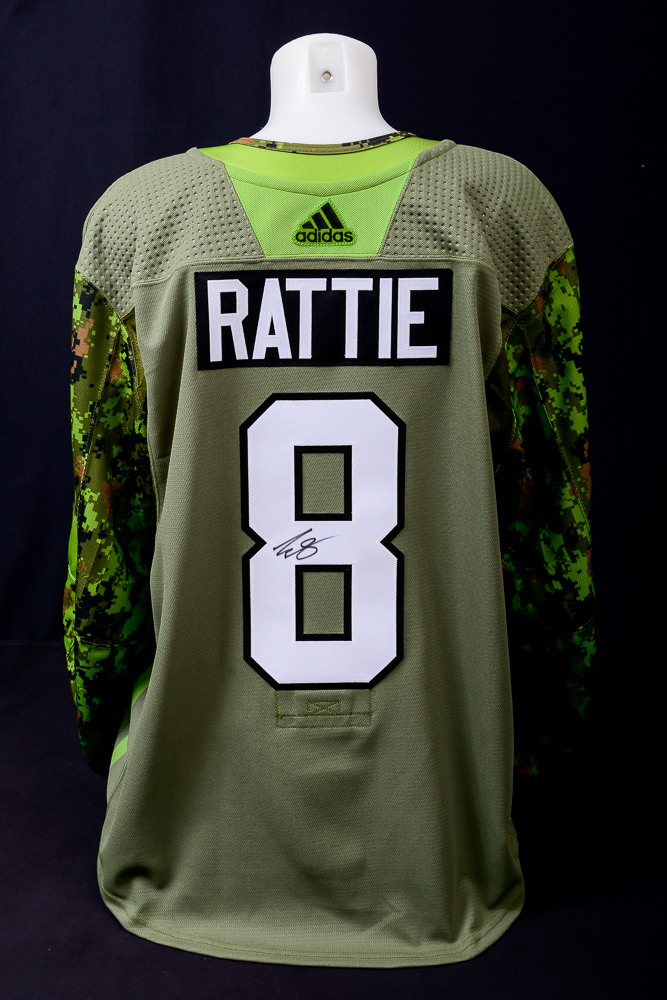 Ty Rattie #8 - Autographed 2018-19 Edmonton Oilers Pre-game Warm Up ...