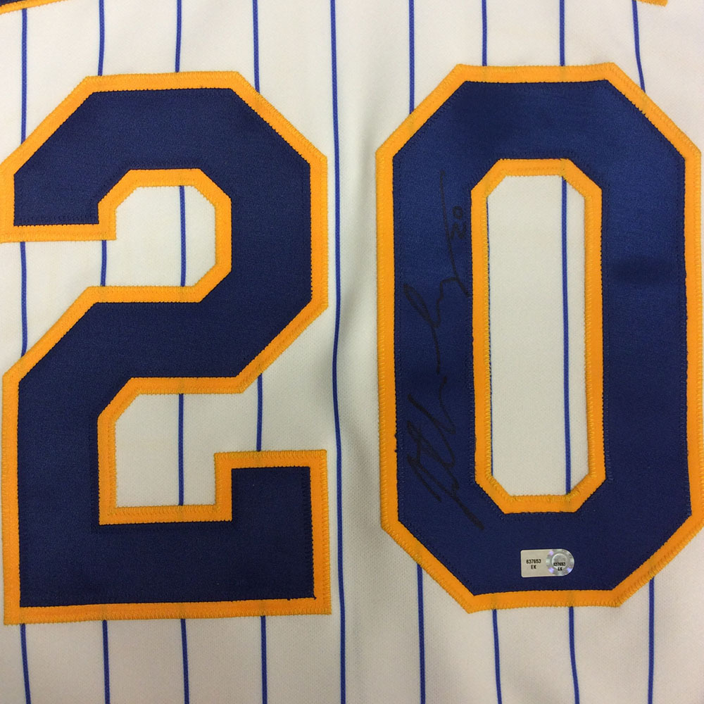 Jonathan Lucroy Autographed Home Retro Jersey EK637653 | MLB Auctions