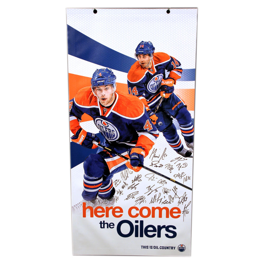 2014-15 Edmonton Oilers Team Signed Taylor Hall & Jordan Eberle #14 ...