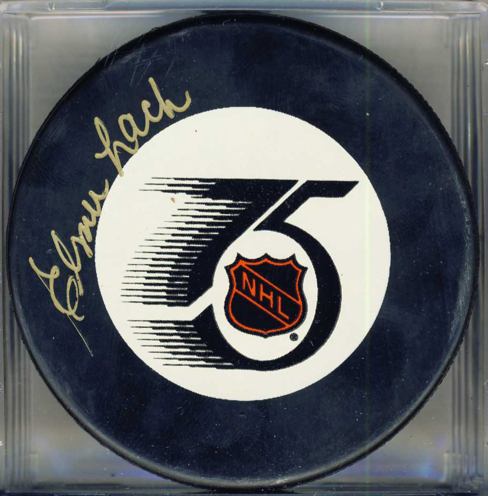 Elmer Lach Autographed 75th NHL Anniversary Hockey Puck *Montreal ...