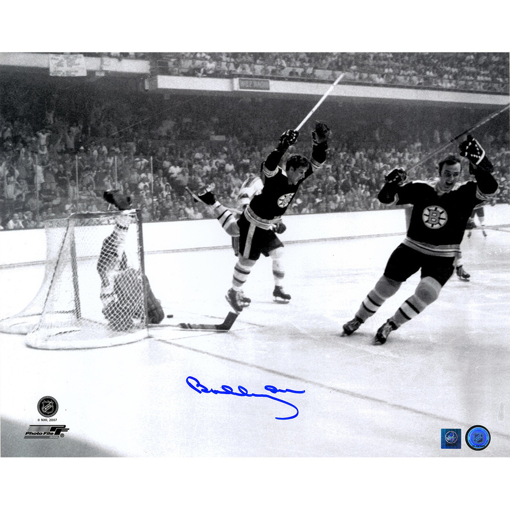 Bobby Orr Signed Flying Goal 16x20 Photo - NHL Auctions
