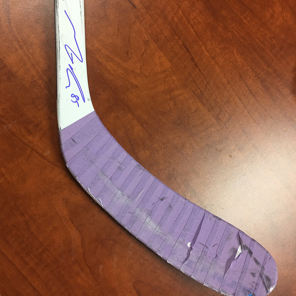 MATHIEU PERREAULT Autographed Practice Used Hockey Fights Cancer Stick ...