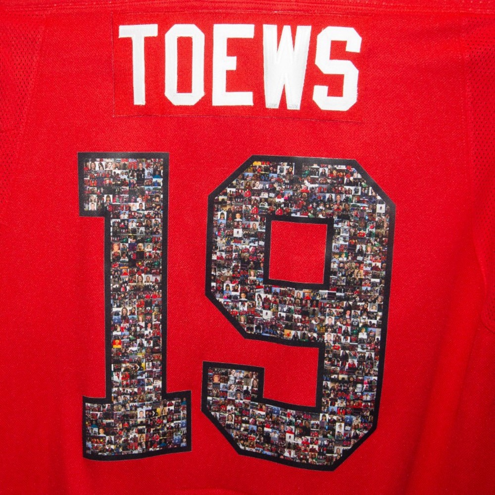 #19- Jonathan Toews Autographed Fan Appreciation Warmup Jersey - NHL ...