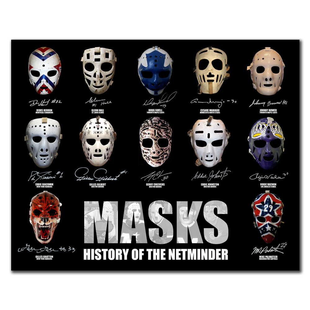 MASKS History Of The Netminder Autographed 16x20 Signed by 12 - NHL ...