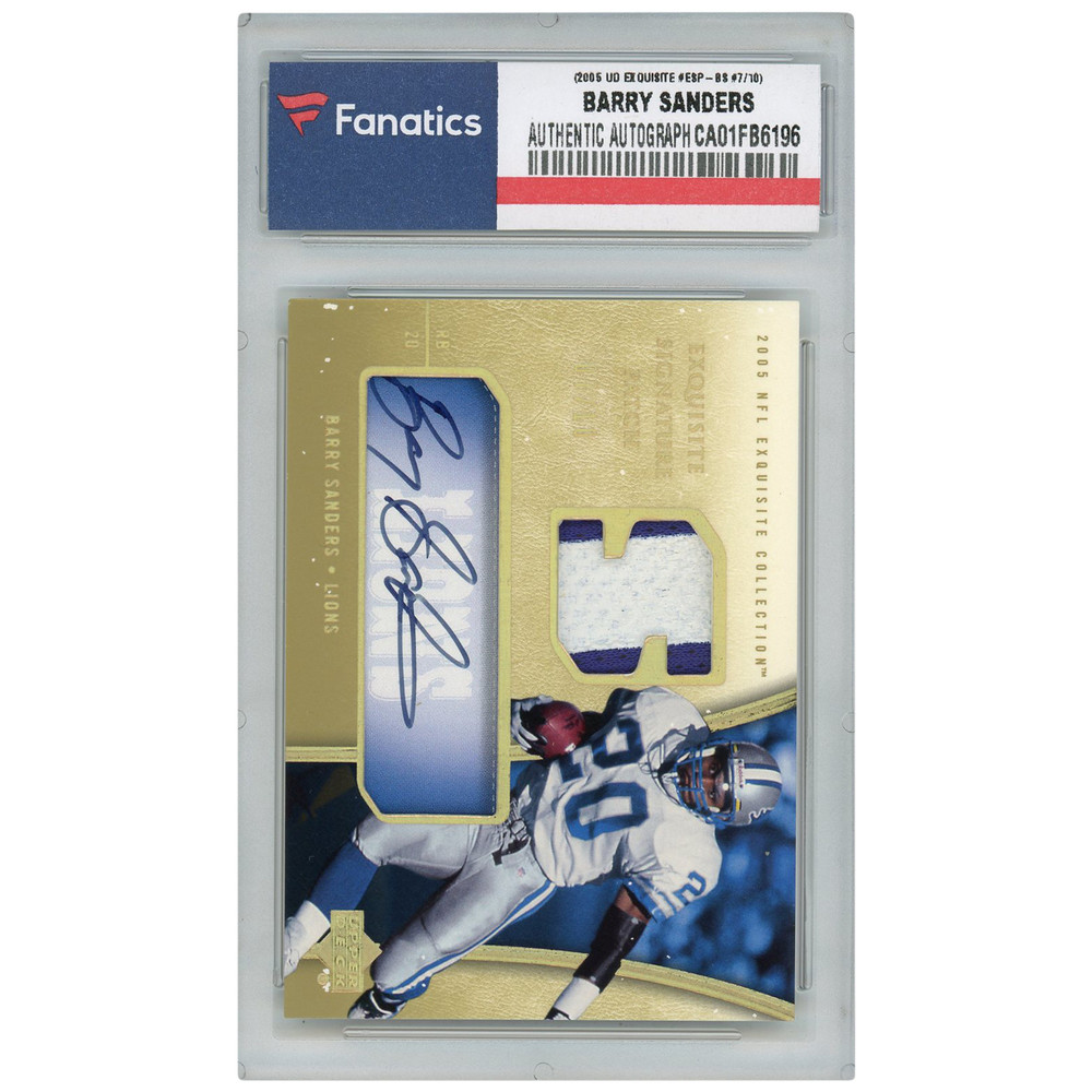 Barry Sanders Detroit Lions Autographed 2005 Upper Deck Exquisite Relic ...