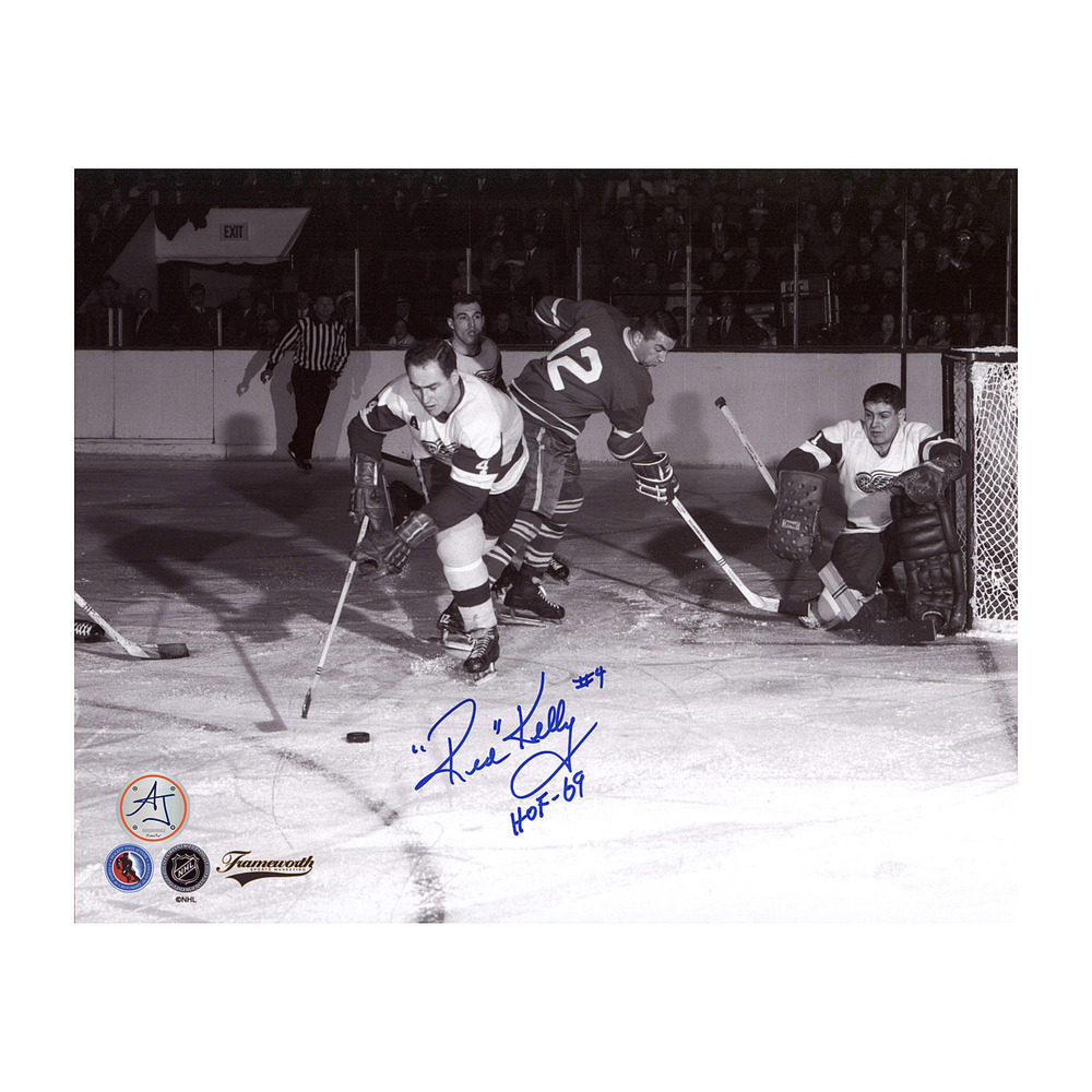 Red Kelly Detroit Red Wings Autographed Vintage Action 8x10 Photo - NHL ...