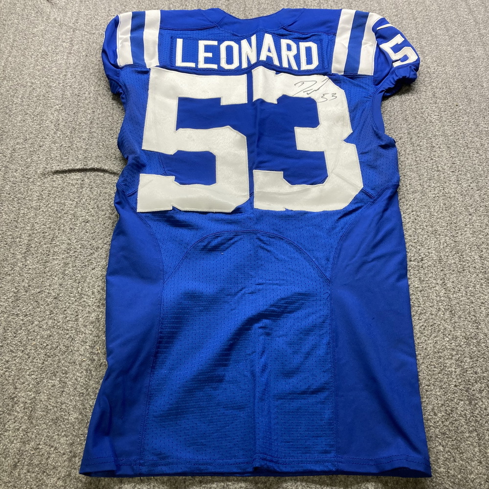 STS - Colts Darius Leonard Signed Game Worn Jersey (11/14/21) Size 40 W ...
