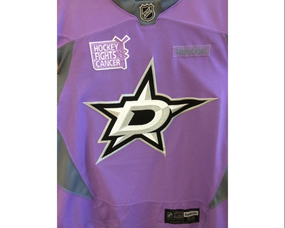 Dallas Stars, Cody Eakin, warm-up signed Hockey Fights Cancer jersey ...