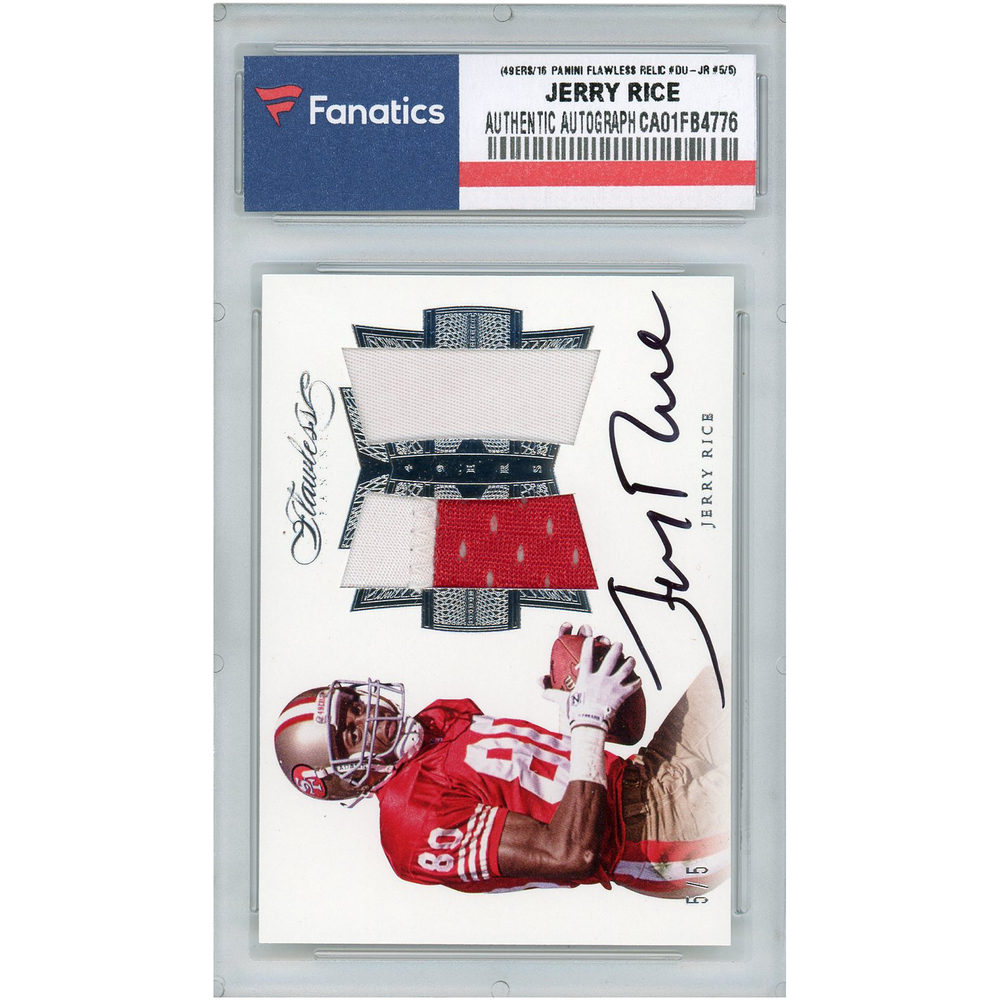 Jerry Rice San Francisco 49ers Autographed 2016 Panini Flawless Relic # ...