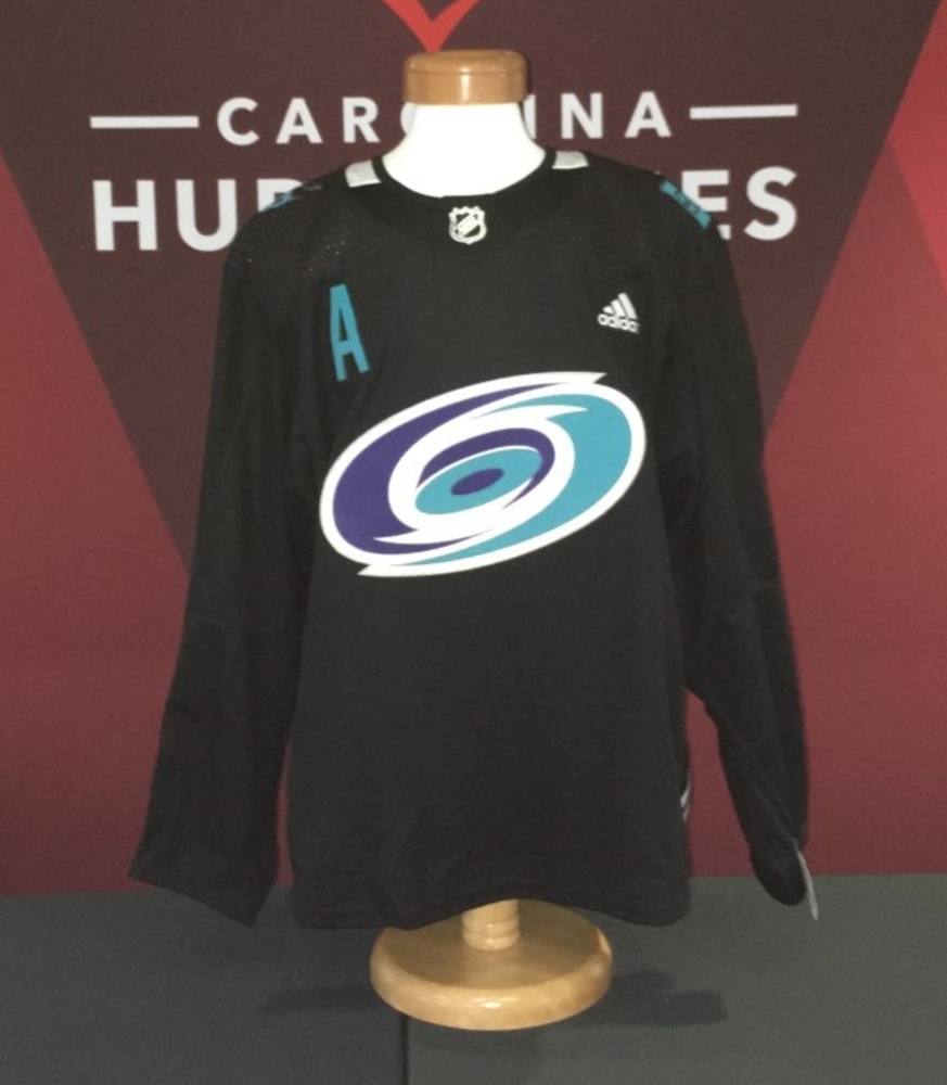 Jordan Martinook #48 Autographed, Canes x Hornets Warm-Up Worn Jersey ...