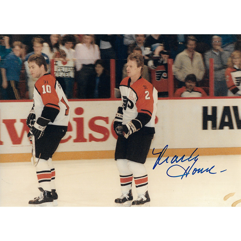 Mark Howe Autographed Philadelphia Flyers 8X10 Warm-Up Photo - NHL Auctions