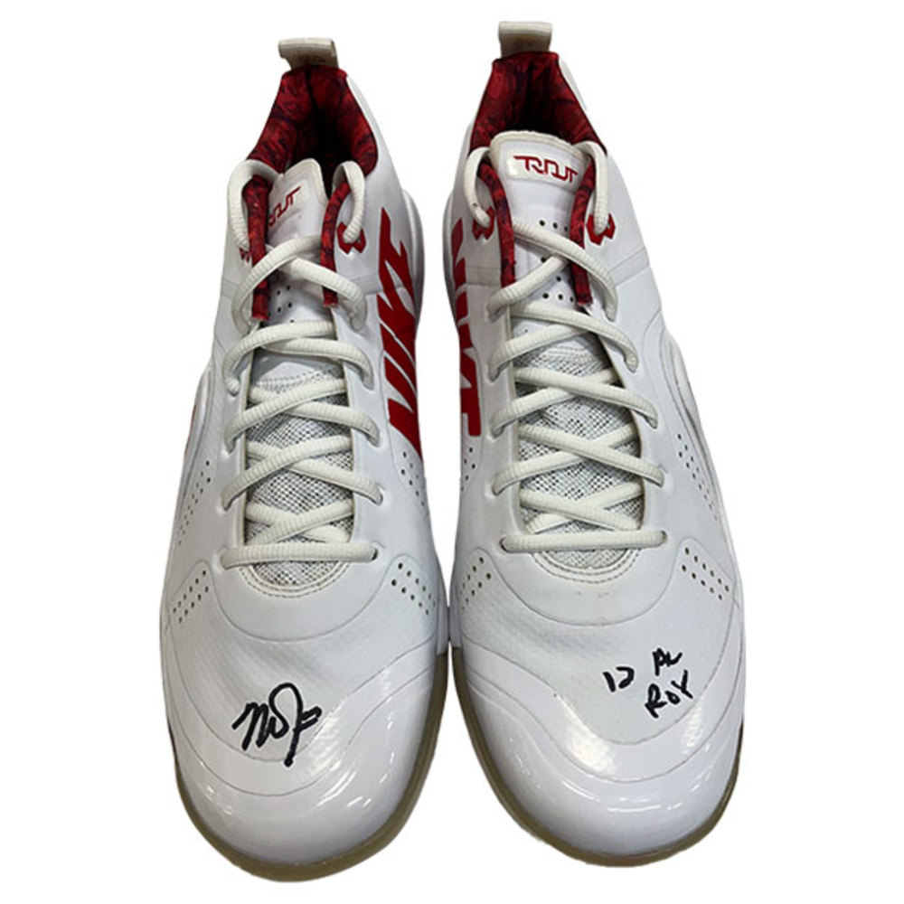 Mike Trout Autographed "12 AL ROY" Nike Force Zoom Trout 6 Turf White ...